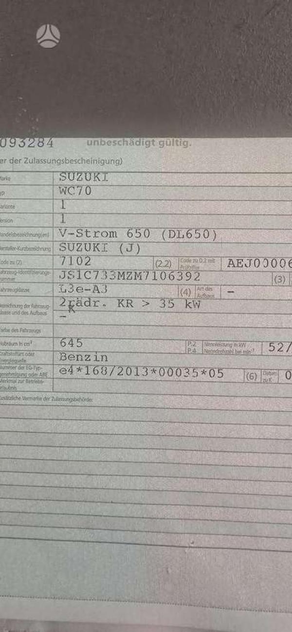 Suzuki DL 2022 in Klaipeda, with an engine capacity of 0.65 L and mileage of 2 thousand km for 8900 €, photo 9 on AUTOMOTO.COM.LV