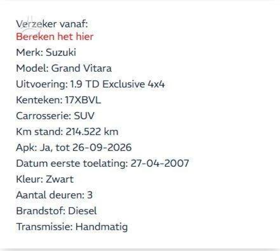 Melns Suzuki grand-vitara 2007 Kauņa, ar dzinēja tilpumu 1.90 L un nobraukumu 215 tūkst. km par 4350 €, foto 10 vietnē AUTOMOTO.COM.LV