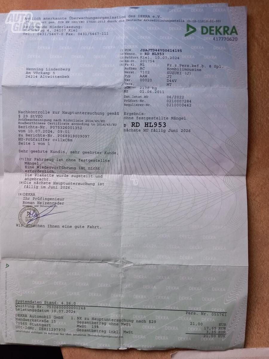 Сузуки Гранд Витара 2011 в Гаргждай, объемом двигателя 1.90 л и пробегом 224 тыс. км за 4950 €, фото 29 на AUTOMOTO.COM.LV