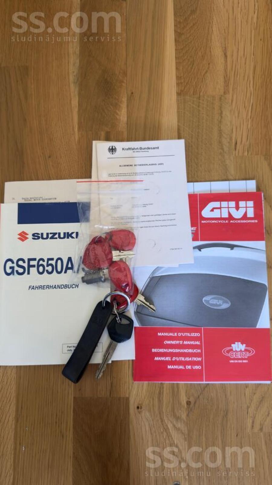 Suzuki GSF 650 2008 in Riga, with an engine capacity of 0.66 L and mileage of 0 thousand km for 3100 €, photo 9 on AUTOMOTO.COM.LV