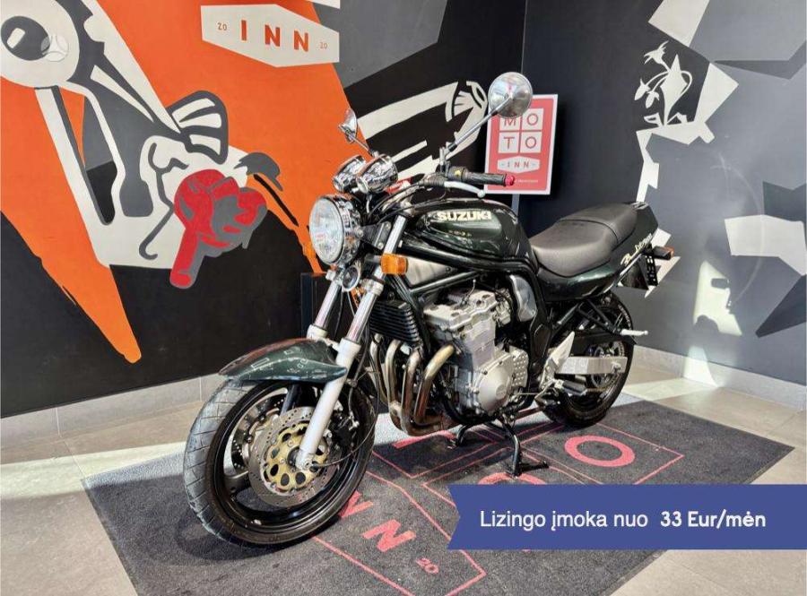 Zaļš Suzuki GSF 1996 Viļņa, ar dzinēja tilpumu 0.60 L un nobraukumu 38 tūkst. km par 1599 €, foto 1 vietnē AUTOMOTO.COM.LV