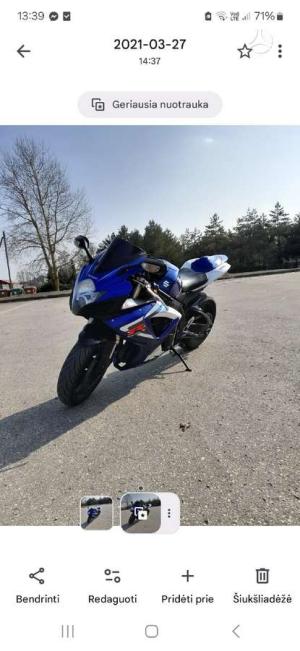 Suzuki GSX-R 2006 Ukmergė, ar dzinēja tilpumu 0.60 L un nobraukumu 40 tūkst. km par 3000 €, foto 5 vietnē AUTOMOTO.COM.LV