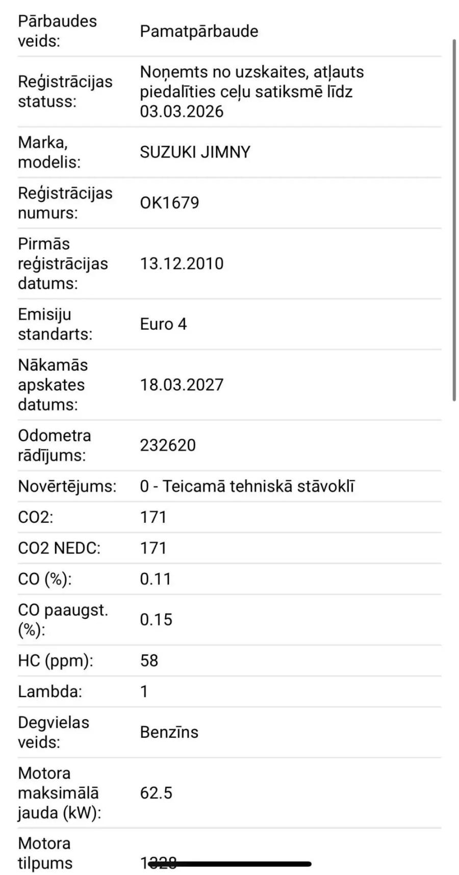 Zaļš Suzuki Jimny 2010 Rīga, ar dzinēja tilpumu 1.30 L un nobraukumu 233 tūkst. km par 7400 €, foto 33 vietnē AUTOMOTO.COM.LV
