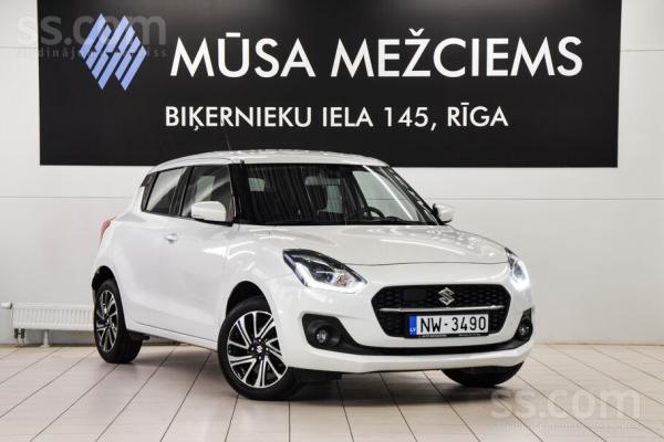 White Suzuki Swift 2024 in Riga, with an engine capacity of 1.20 L and mileage of 46 thousand km for 14590 €, photo 3 on AUTOMOTO.COM.LV