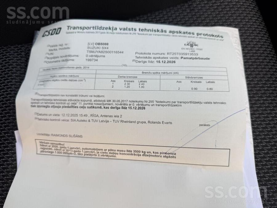 Серый Сузуки СХ4 2014 в Рига, объемом двигателя 1.60 л и пробегом 0 тыс. км за 5950 €, фото 26 на AUTOMOTO.COM.LV