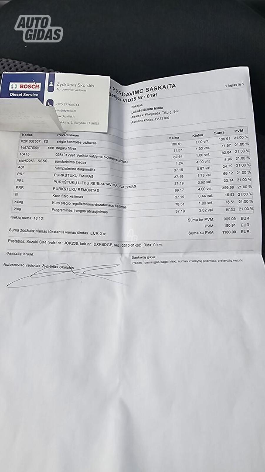 Сузуки СХ4 2010 в Гаргждай, объемом двигателя 1.90 л и пробегом 236 тыс. км за 1600 €, фото 16 на AUTOMOTO.COM.LV
