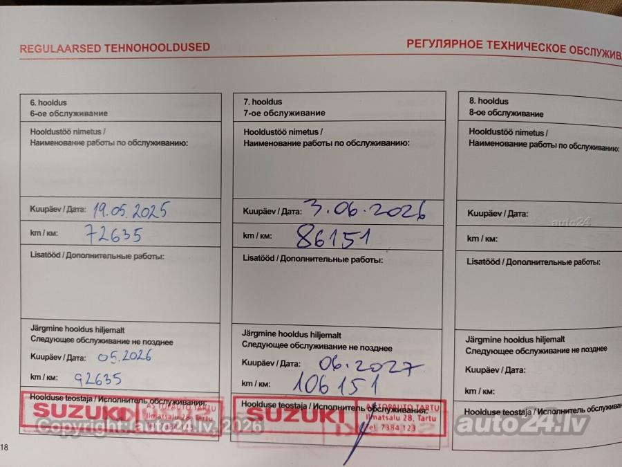 Grey Suzuki Vitara 2019 in Tallinn, with an engine capacity of 1.40 L and mileage of 87 thousand km for 13600 €, photo 13 on AUTOMOTO.COM.LV