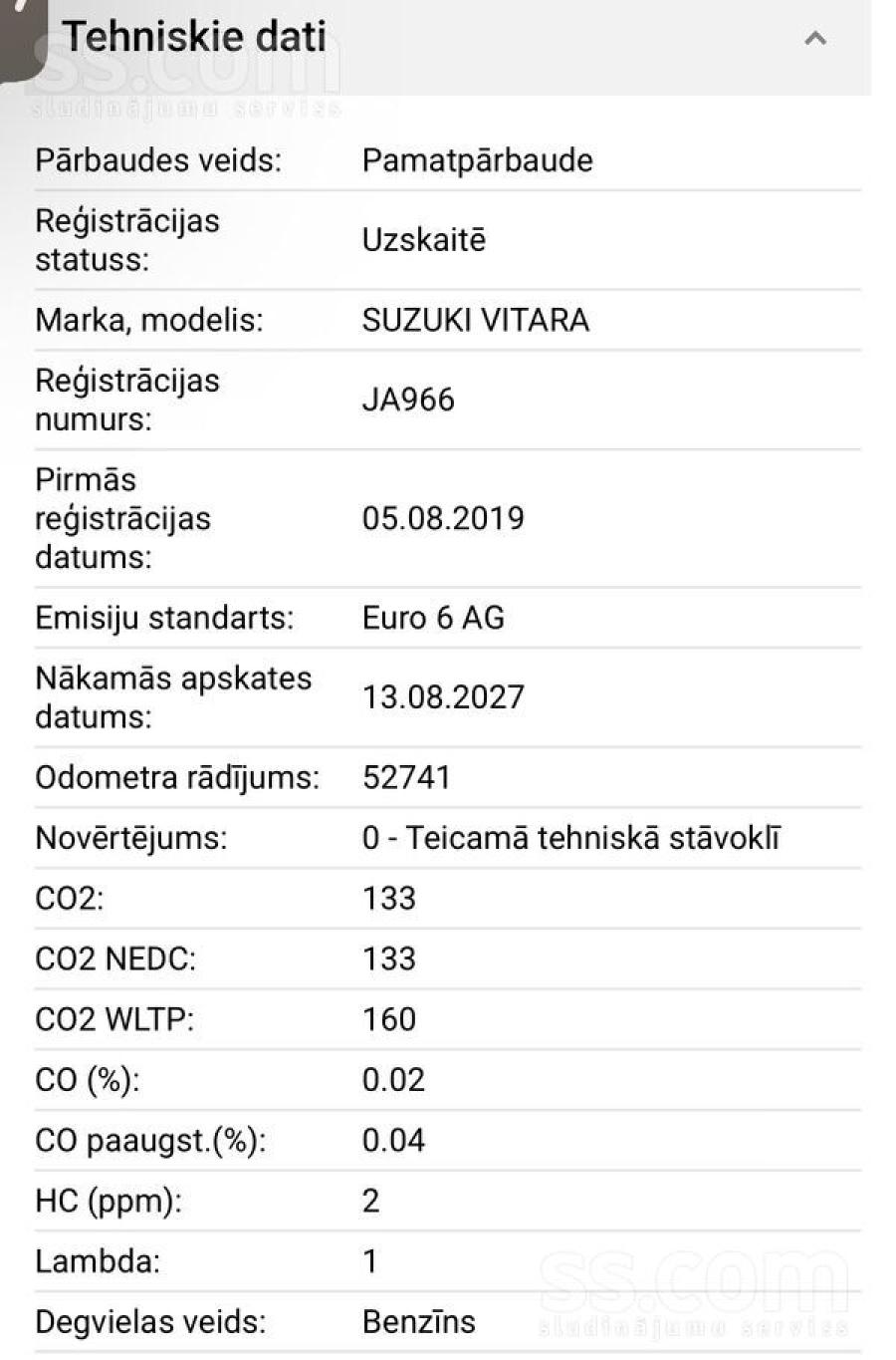 Белый Сузуки Витара 2019 в Рига, объемом двигателя 1.40 л и пробегом 56 тыс. км за 16500 €, фото 9 на AUTOMOTO.COM.LV