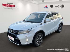 White Suzuki Vitara 2025 in Kaunas, with an engine capacity of 1.50 L and mileage of 14 thousand km for 26401 €, photo  on AUTOMOTO.COM.LV