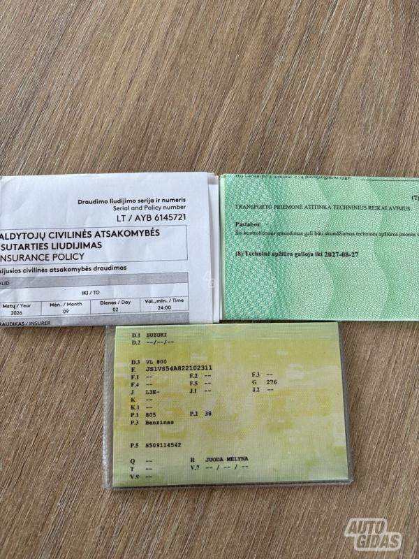Сузуки VL 2002 в Вильнюс, объемом двигателя 0.81 л и пробегом 45 тыс. км за 2800 €, фото 6 на AUTOMOTO.COM.LV