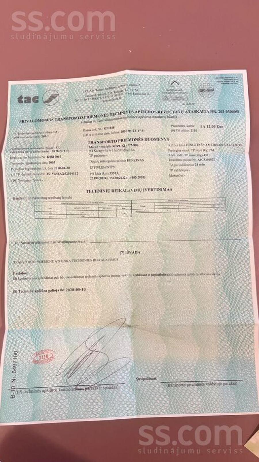 Suzuki VZ 800 2005 Rīga, ar dzinēja tilpumu 0.80 L un nobraukumu 0 tūkst. km par 3300 €, foto 5 vietnē AUTOMOTO.COM.LV