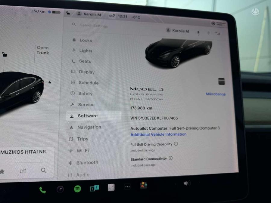 Black Tesla Model 3 2019 in Vilnius, with an engine capacity of 0.00 L and mileage of 174 thousand km for 18600 €, photo 2 on AUTOMOTO.COM.LV
