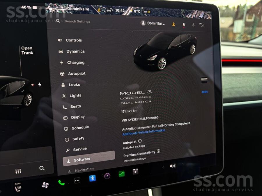 Melns Tesla Model 3 2019 Rīga, ar dzinēja tilpumu 0.00 L un nobraukumu 152 tūkst. km par 19900 €, foto 14 vietnē AUTOMOTO.COM.LV