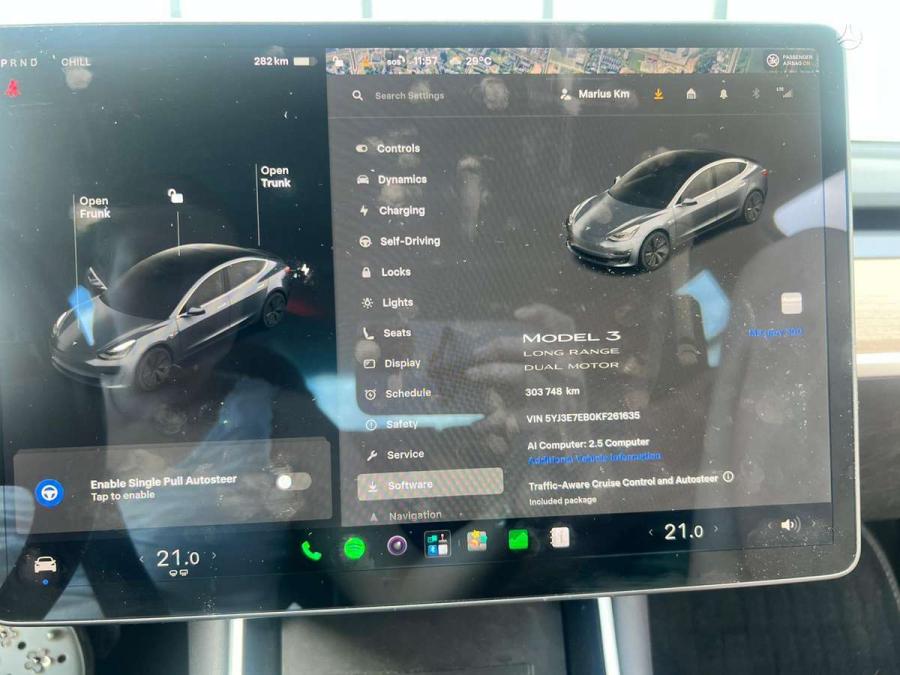 Черный Тесла Модель 3 2019 в Каунас, объемом двигателя 0.00 л и пробегом 300 тыс. км за 13999 €, фото 15 на AUTOMOTO.COM.LV