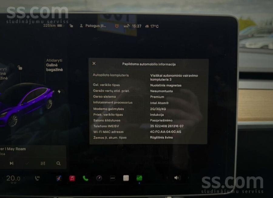 Melns Tesla Model 3 2020 Šauļi, ar dzinēja tilpumu 0.00 L un nobraukumu 40 tūkst. km par 21640 €, foto 19 vietnē AUTOMOTO.COM.LV