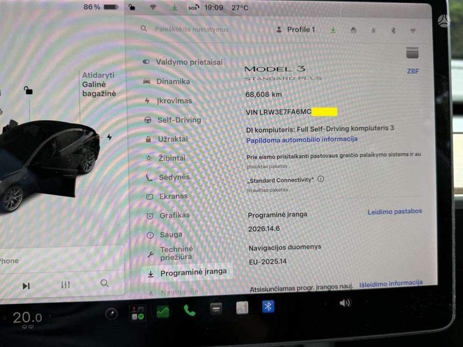 Melns Tesla Model 3 2021 Kauņa, ar dzinēja tilpumu 0.00 L un nobraukumu 69 tūkst. km par 21500 €, foto 10 vietnē AUTOMOTO.COM.LV