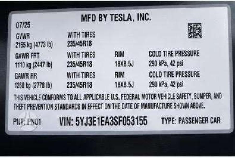 Melns Tesla Model 3 2025 Klaipėda, ar dzinēja tilpumu 0.00 L un nobraukumu 8 tūkst. km par 17500 €, foto 11 vietnē AUTOMOTO.COM.LV