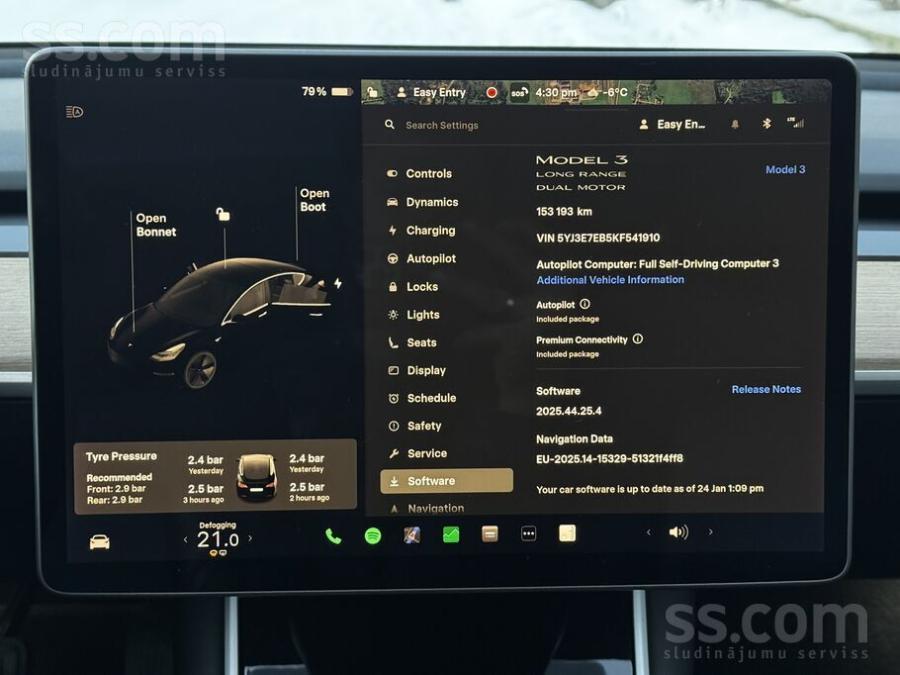 Melns Tesla Model 3 2019 Valmiera, ar dzinēja tilpumu 0.00 L un nobraukumu 153 tūkst. km par 19800 €, foto 8 vietnē AUTOMOTO.COM.LV
