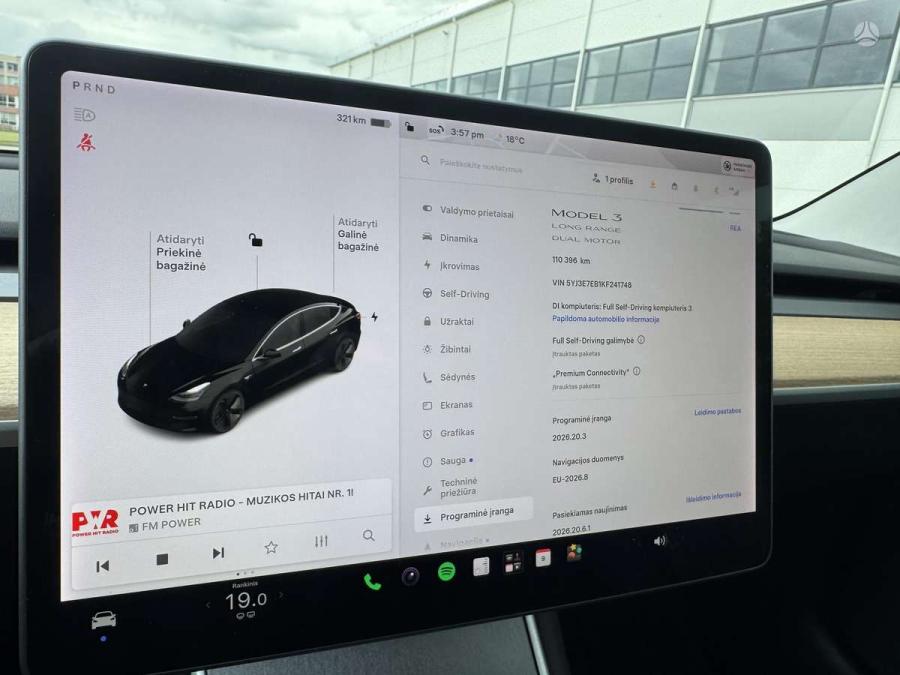 Черный Тесла Модель 3 2019 в Каунас, объемом двигателя 0.00 л и пробегом 110 тыс. км за 21200 €, фото 21 на AUTOMOTO.COM.LV
