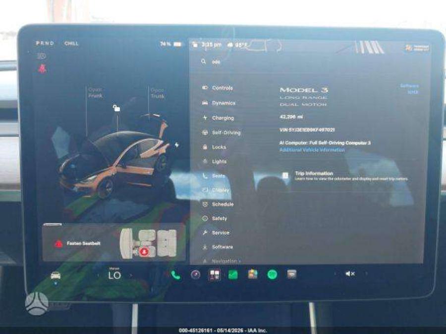 Black Tesla Model 3 2019 in Klaipeda, with an engine capacity of 0.00 L and mileage of 68 thousand km for 9500 €, photo 12 on AUTOMOTO.COM.LV