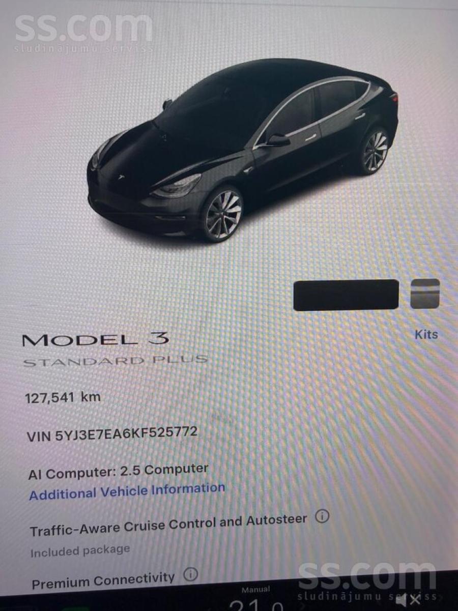 Black Tesla Model 3 2019 in Riga, with an engine capacity of 0.00 L and mileage of 128 thousand km for 17100 €, photo 9 on AUTOMOTO.COM.LV