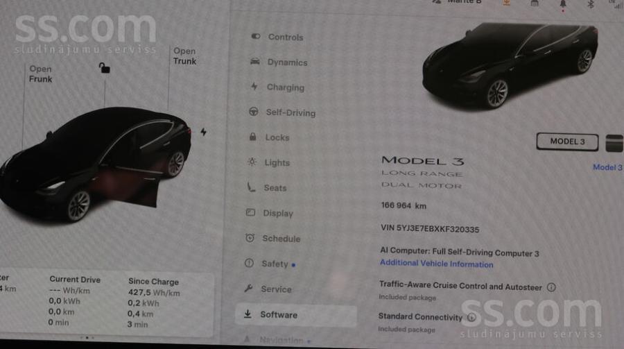 Черный Тесла Модель 3 2019 в Рига, объемом двигателя 0.00 л и пробегом 166 тыс. км за 17100 €, фото 17 на AUTOMOTO.COM.LV