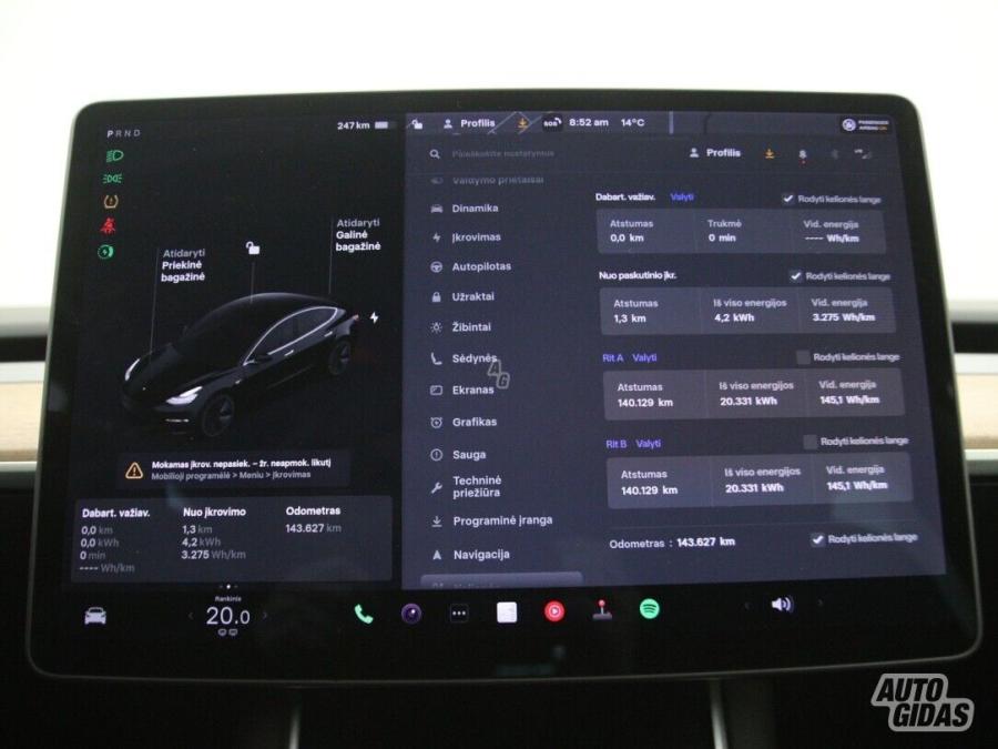 Melns Tesla Model 3 2020 Viļņa, ar dzinēja tilpumu 0.00 L un nobraukumu 144 tūkst. km par 18999 €, foto 19 vietnē AUTOMOTO.COM.LV