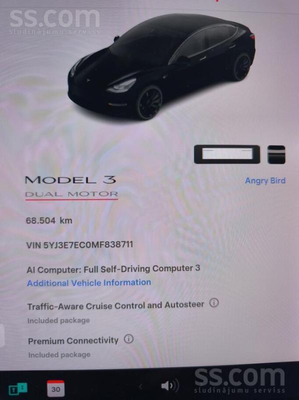 Melns Tesla Model 3 2020 Rīga, ar dzinēja tilpumu 0.00 L un nobraukumu 69 tūkst. km par 28000 €, foto 7 vietnē AUTOMOTO.COM.LV