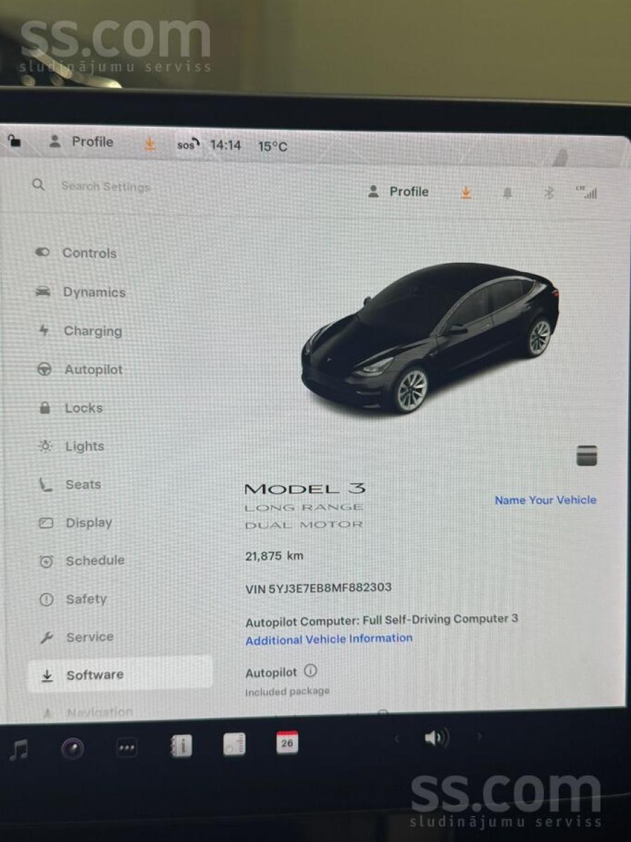 Melns Tesla Model 3 2021 Rīga, ar dzinēja tilpumu 0.00 L un nobraukumu 22 tūkst. km par 32340 €, foto 3 vietnē AUTOMOTO.COM.LV