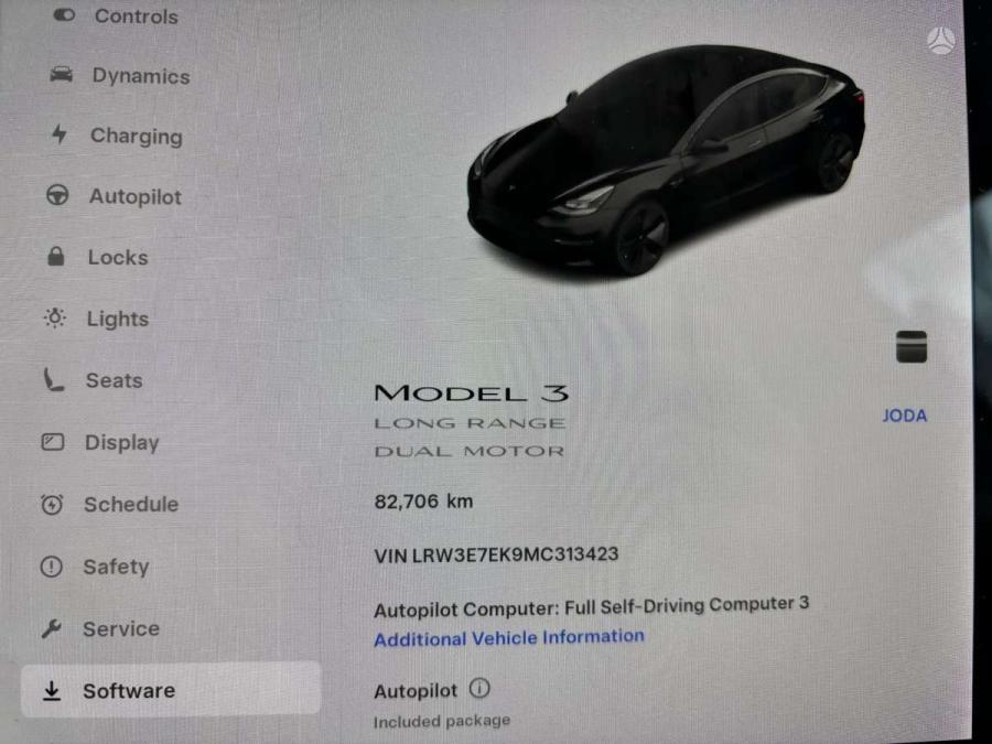 Black Tesla Model 3 2021 in Vilnius, with an engine capacity of 0.00 L and mileage of 86 thousand km for 27000 €, photo 8 on AUTOMOTO.COM.LV