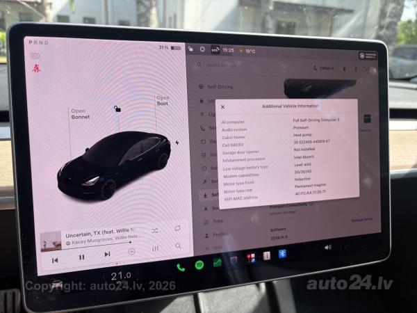 Black Tesla Model 3 2021 in Tallinn, with an engine capacity of 0.00 L and mileage of 93 thousand km for 30500 €, photo 8 on AUTOMOTO.COM.LV