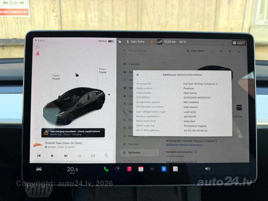 Black Tesla Model 3 2021 in Tallinn, with an engine capacity of 0.00 L and mileage of 70 thousand km for 32990 €, photo 13 on AUTOMOTO.COM.LV