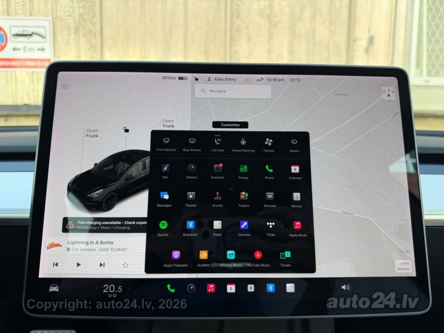 Black Tesla Model 3 2021 in Tallinn, with an engine capacity of 0.00 L and mileage of 70 thousand km for 32990 €, photo 19 on AUTOMOTO.COM.LV