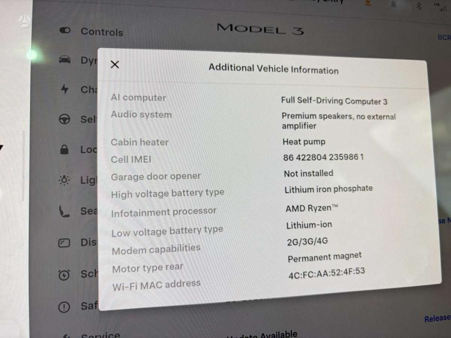 Black Tesla Model 3 2022 in Vilnius, with an engine capacity of 0.00 L and mileage of 199 thousand km for 22499 €, photo 15 on AUTOMOTO.COM.LV