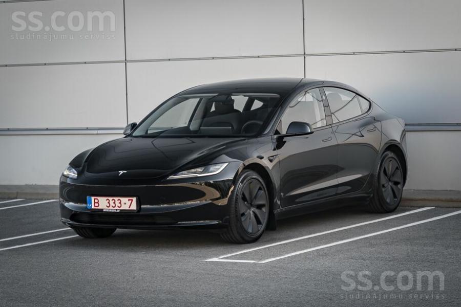 Melns Tesla Model 3 2024 Rīga, ar dzinēja tilpumu 0.00 L un nobraukumu 41 tūkst. km par 42500 €, foto 1 vietnē AUTOMOTO.COM.LV