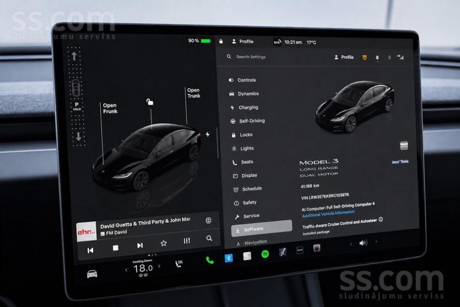 Melns Tesla Model 3 2024 Rīga, ar dzinēja tilpumu 0.00 L un nobraukumu 41 tūkst. km par 42500 €, foto 28 vietnē AUTOMOTO.COM.LV