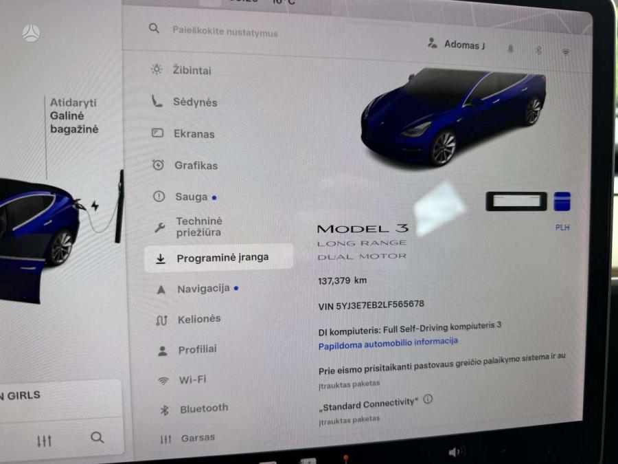 Zils Tesla Model 3 2019 Viļņa, ar dzinēja tilpumu 0.00 L un nobraukumu 138 tūkst. km par 21000 €, foto 23 vietnē AUTOMOTO.COM.LV