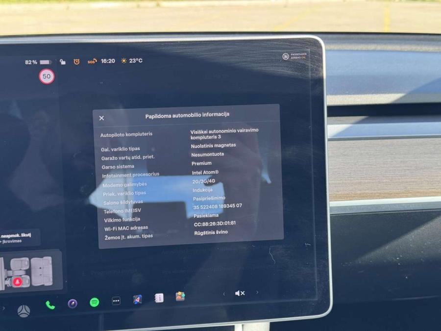 Blue Tesla Model 3 2020 in Vilnius, with an engine capacity of 0.00 L and mileage of 191 thousand km for 18500 €, photo 19 on AUTOMOTO.COM.LV