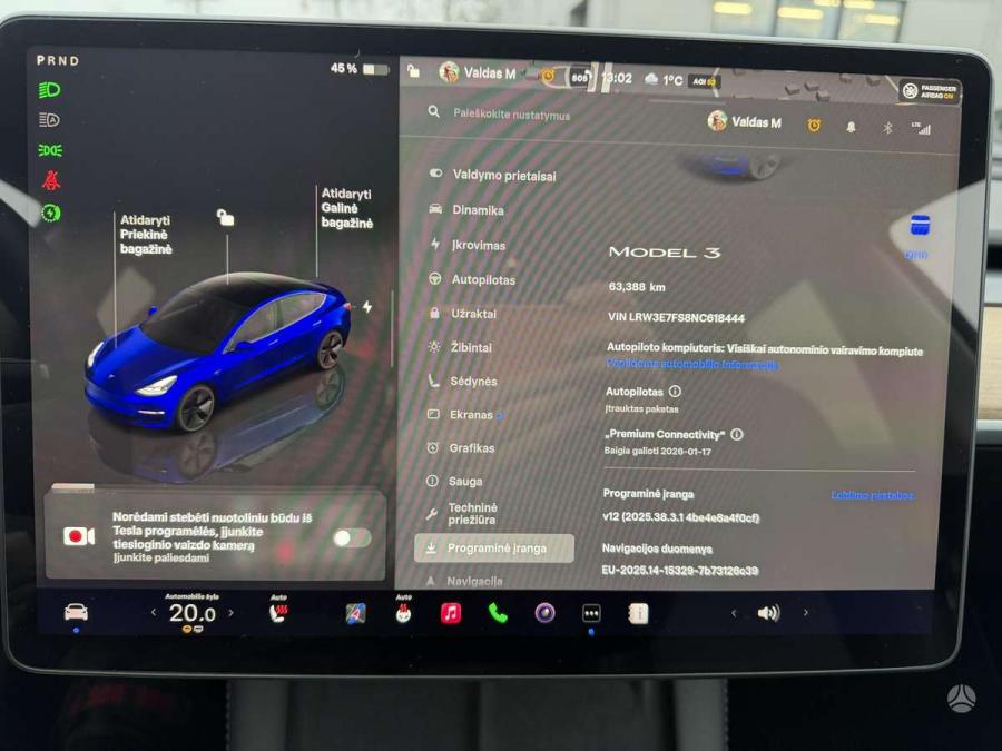 Zils Tesla Model 3 2022 Šauļi, ar dzinēja tilpumu 0.00 L un nobraukumu 63 tūkst. km par 25990 €, foto 21 vietnē AUTOMOTO.COM.LV