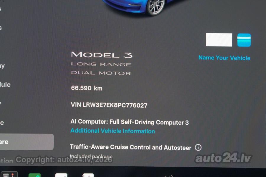 Zils Tesla Model 3 2023 Tallina, ar dzinēja tilpumu 0.00 L un nobraukumu 67 tūkst. km par 99000 €, foto 17 vietnē AUTOMOTO.COM.LV