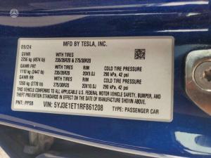 Zils Tesla Model 3 2024 Klaipėda, ar dzinēja tilpumu 0.00 L un nobraukumu 39 tūkst. km par 18500 €, foto 11 vietnē AUTOMOTO.COM.LV