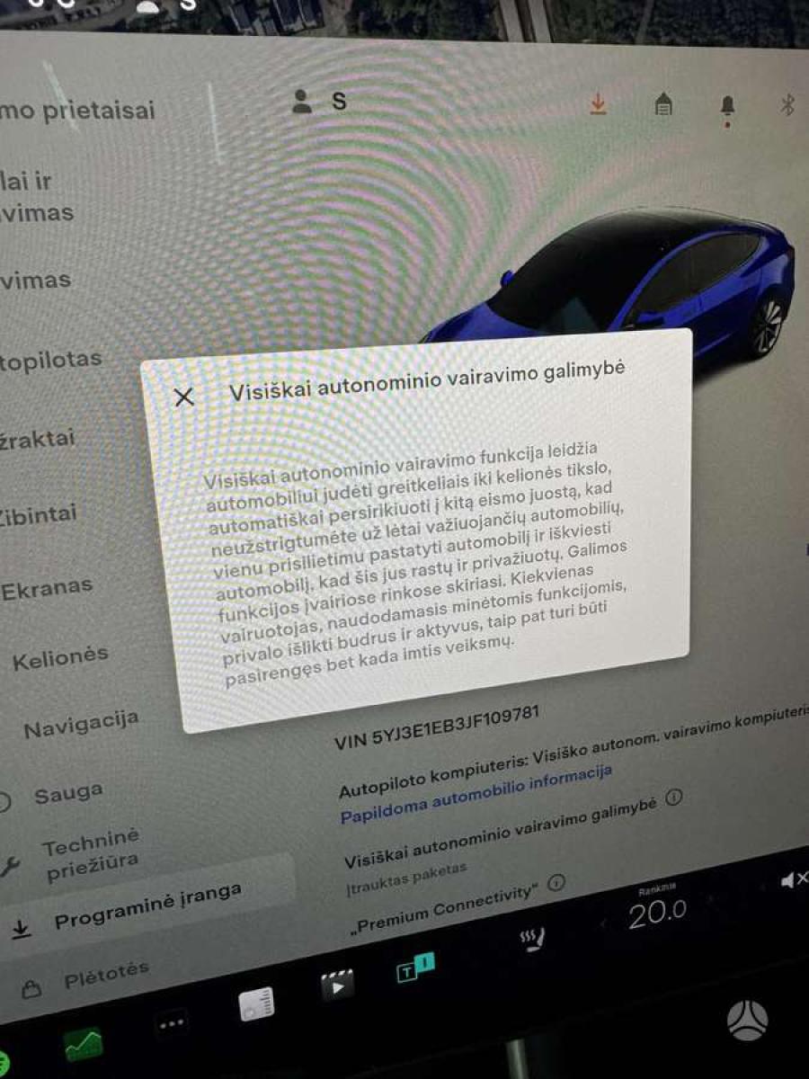 Синий Тесла Модель 3 2018 в Каунас, объемом двигателя 0.00 л и пробегом 117 тыс. км за 18500 €, фото 10 на AUTOMOTO.COM.LV
