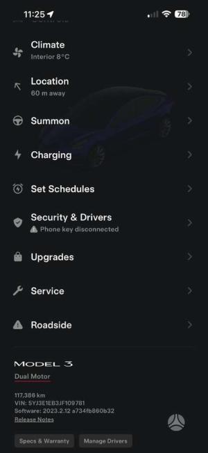 Синий Тесла Модель 3 2018 в Каунас, объемом двигателя 0.00 л и пробегом 117 тыс. км за 18500 €, фото 11 на AUTOMOTO.COM.LV