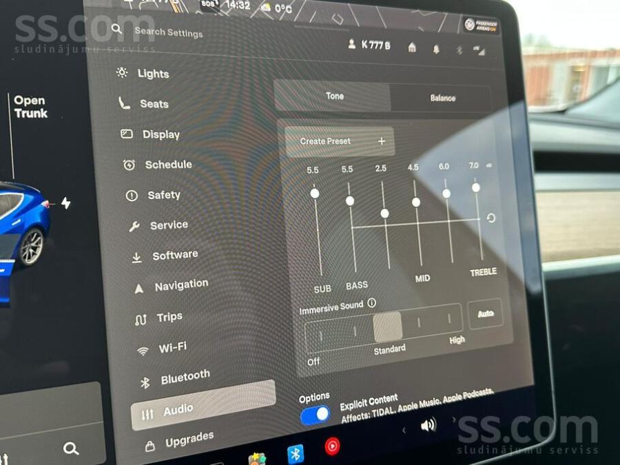 Blue Tesla Model 3 2019 in Riga, with an engine capacity of 0.00 L and mileage of 86 thousand km for 21950 €, photo 20 on AUTOMOTO.COM.LV