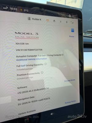 Blue Tesla Model 3 2019 in Tallinn, with an engine capacity of 0.00 L and mileage of 104 thousand km for 23499 €, photo 14 on AUTOMOTO.COM.LV