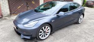 Blue Tesla Model 3 2019 in Kaunas, with an engine capacity of 0.00 L and mileage of 108 thousand km for 19400 €, photo  on AUTOMOTO.COM.LV