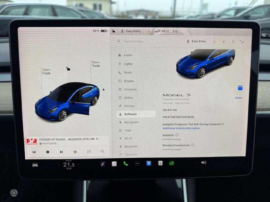 Синий Тесла Модель 3 2020 в Вильнюс, объемом двигателя 0.00 л и пробегом 182 тыс. км за 18950 €, фото 19 на AUTOMOTO.COM.LV
