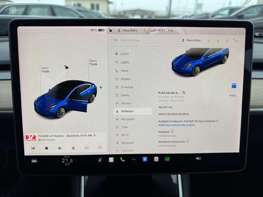 Zils Tesla Model 3 2020 Viļņa, ar dzinēja tilpumu 0.00 L un nobraukumu 182 tūkst. km par 18950 €, foto 19 vietnē AUTOMOTO.COM.LV