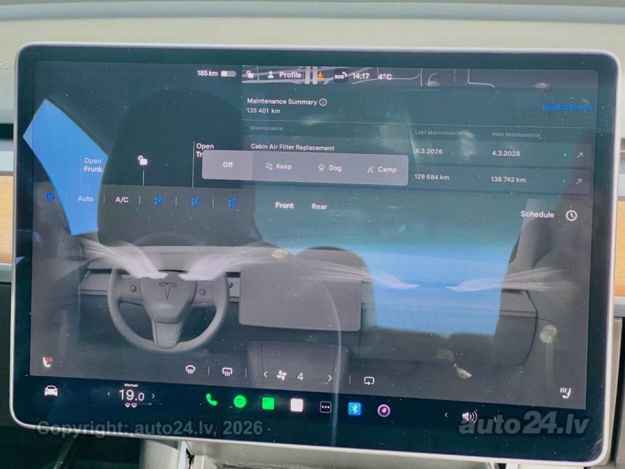 Blue Tesla Model 3 2020 in Tallinn, with an engine capacity of 0.00 L and mileage of 135 thousand km for 20499 €, photo 13 on AUTOMOTO.COM.LV