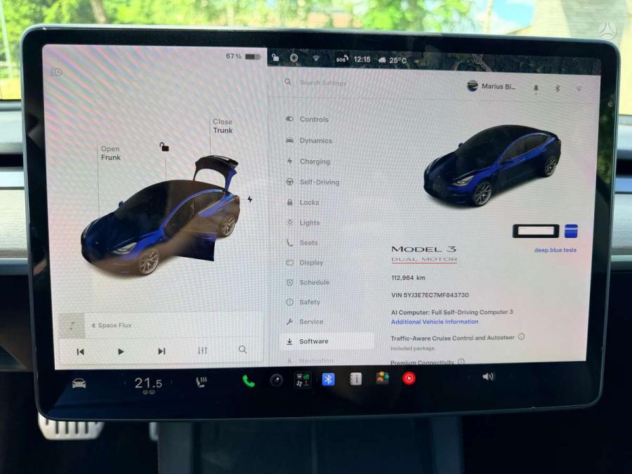 Zils Tesla Model 3 2021 Viļņa, ar dzinēja tilpumu 0.00 L un nobraukumu 112 tūkst. km par 29820 €, foto 21 vietnē AUTOMOTO.COM.LV
